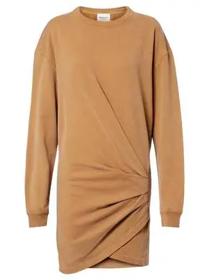 MARANT ETOILE Isabel Gathered Cotton Sweatshirt Dress - Beige