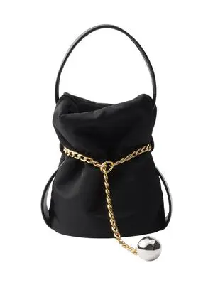 Prada Mini Re-nylon And Nappa Leather Bucket Bag - Black