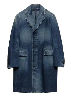 Prada Washed Denim Coat Navy