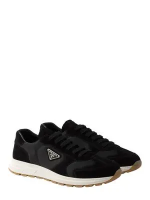 Prada Prax Suede And Re-nylon Sneakers - Black