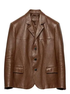 Prada Nappa Leather Jacket - Brandy