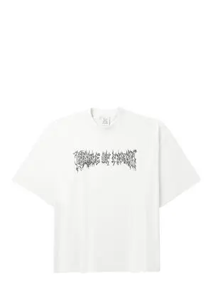 Vetements Printed Cotton-jersey T-shirt - White