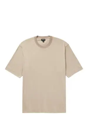 Zegna Cotton And Silk-blend Jersey T-shirt - Neutrals