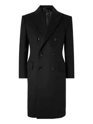 TOM FORD Double-breasted Wool And Cashmere-blend Coat - Black
