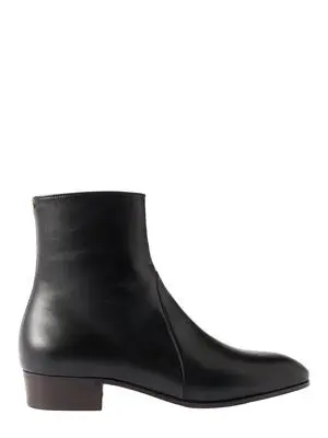 Valentino Garavani Leather Ankle Boots - Black