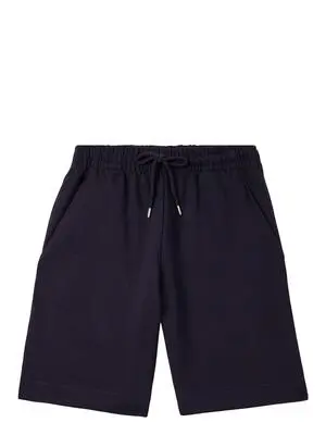 Dries Van Noten Wide-leg Cotton-jersey Drawstring Shorts - Blue