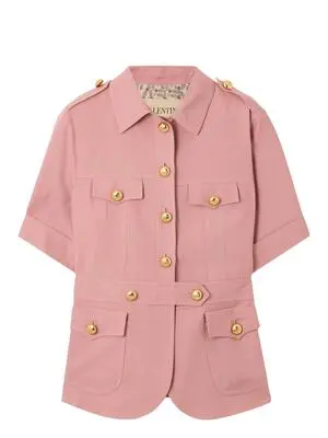 Valentino Garavani Cashmere And Cotton-blend Canvas Jacket - Pink