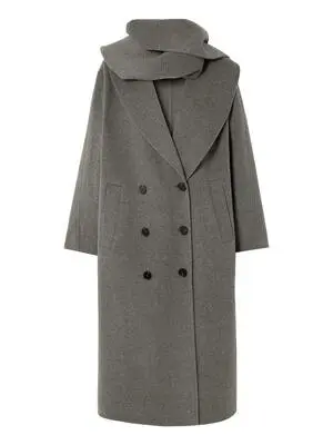 RÓHE Double-Breasted Wool And Cashmere-Blend Coat Charcoal