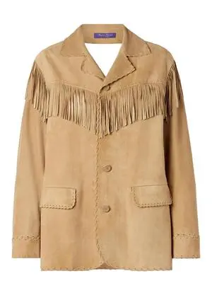 Ralph Lauren Ryland Fringed Suede Jacket - Brown