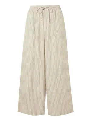RÓHE Striped Wide-Leg Silk Pants