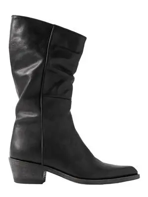 Khaite Clive Leather Boots Black
