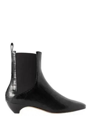 Le Monde Beryl Allegra Croc-effect Leather Chelsea Boots - Black