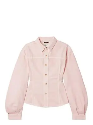 HAIKURE Lee Dive Paneled Denim Shirt - Pink
