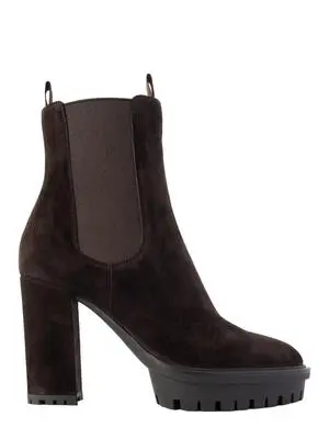 GIANVITO ROSSI 70 Suede Chelsea Boots - Brown
