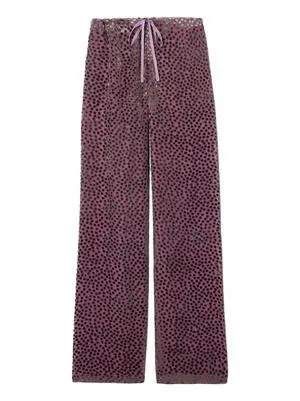 Dries Van Noten Polka-dot Devoré-velvet Pants - Pink