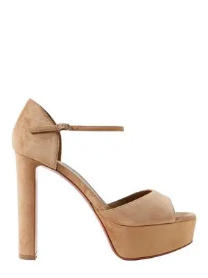 CHRISTIAN LOUBOUTIN Sandaloo Suede Sandals Tan