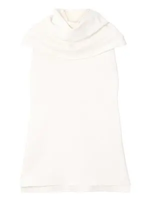 Another Tomorrow Draped Crepe Blouse - Cream