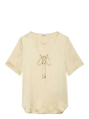 Zadig&Voltaire Satin Lace-up Top - Blond