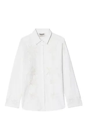 Zadig&Voltaire Morning Embroidered-lace Linen And Cotton-blend Shirt - Judo
