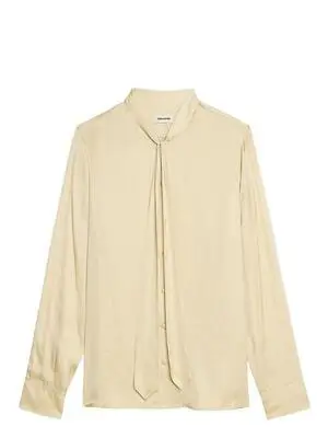 Zadig&Voltaire Tulba Tie-neck Satin Shirt - Blond