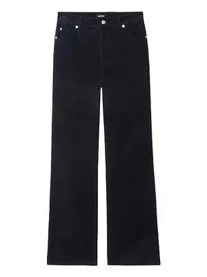 Zadig&Voltaire Evy Wide-leg Mid-rise Corduroy Trousers - Black