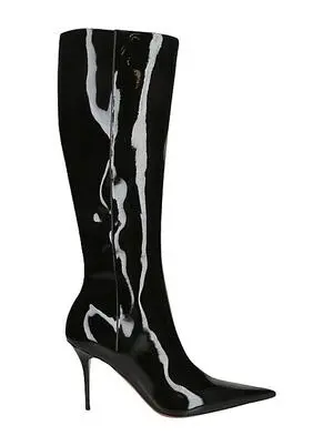 Amina Muaddi Barbara 90 Knee-high Leather Boots - Black