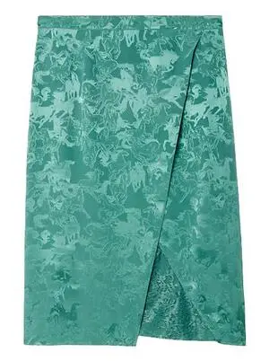 Zadig&Voltaire Horse-jacquard Silk Midi Skirt - Emerald