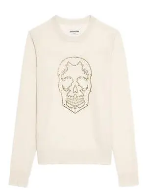 Zadig&Voltaire Skull-embellished Cashmere Jumper - Ecru
