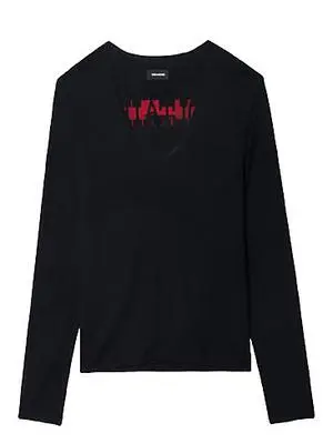 Zadig&Voltaire Brand-intarsia Merino-wool Jumper - Black