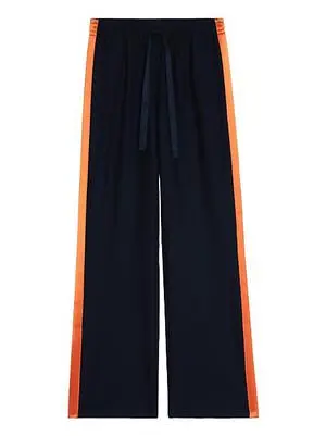 Zadig&Voltaire Satin-stripe Straight-leg Trousers - Encre
