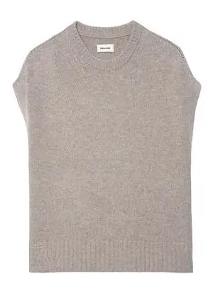 Zadig&Voltaire Relaxed-fit Sleeveless Wool-cashmere Jumper - Avoine