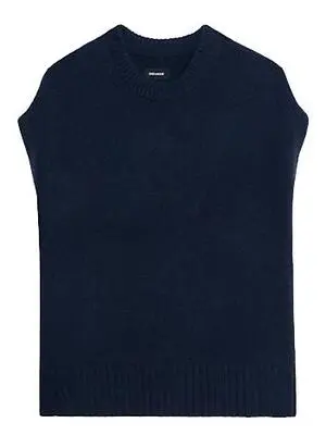 Zadig&Voltaire Relaxed-fit Sleeveless Wool-cashmere Jumper - Encre