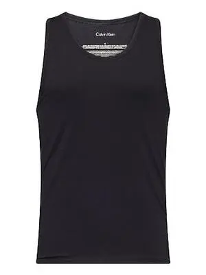 Calvin Klein Lounge Regular-fit Pack Of Three Cotton-jersey Tank Tops - Black Black Black