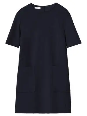 Lafayette 148 New York Patch Pocket Shift Dress - Blue Ink