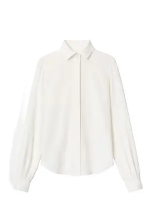 Lafayette 148 New York Organic Silk Georgette Blouse - Cloud