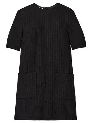 Lafayette 148 New York Houndstooth Jacquard Midi Shift Dress - Black