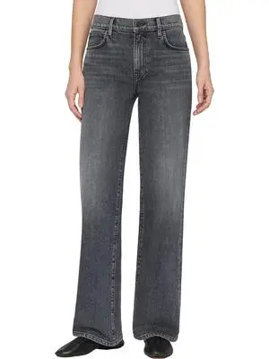 Lafayette 148 New York Cotton Denim High-rise Wide-leg Jeans - Washed Slate