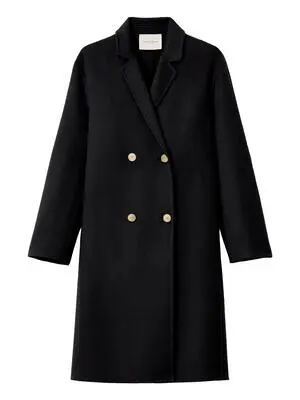 Lafayette 148 New York Wool Cashmere Double-breasted Coat - Black