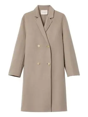 Lafayette 148 New York Wool Cashmere Double-breasted Coat - Hickory