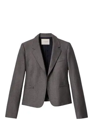 Lafayette 148 New York Wool Twill Cropped Blazer - Cinder Multi