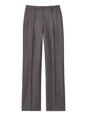 Lafayette 148 New York Wool Twill High-rise Trouser Pant - Cinder Multi