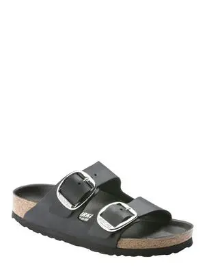 BIRKENSTOCK Arizona Big Buckle Natural Leather Oiled Sandals - Black