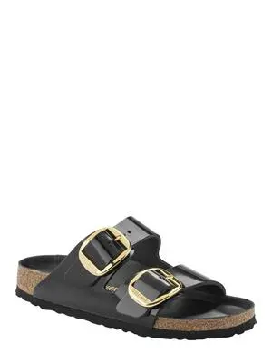 BIRKENSTOCK Arizona Big Buckle Natural Leather Patent - High Shine Black