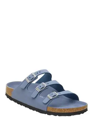 BIRKENSTOCK Florida Nubuck Leather - Stone Blue