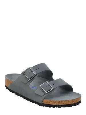 BIRKENSTOCK Arizona Suede Leather Sandals Basalt Gray Tonal