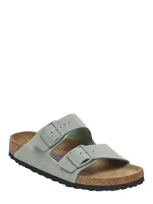 BIRKENSTOCK Arizona Suede Leather Sandals - Pure Sage