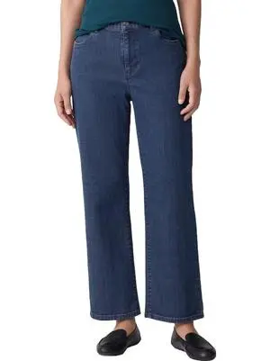 Eileen Fisher Ankle Straight-leg Jeans - Medium Indigo