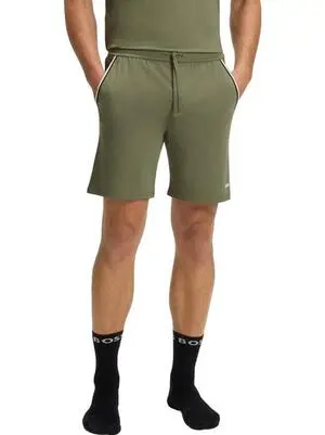 BOSS Stretch Cotton Pajama Shorts - Open Green