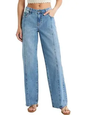 HIDDEN JEANS Seamed Wide Leg Dad Jeans