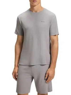 BOSS Ribbed Stretch Modal Pajama T-shirt Light/pastel Grey